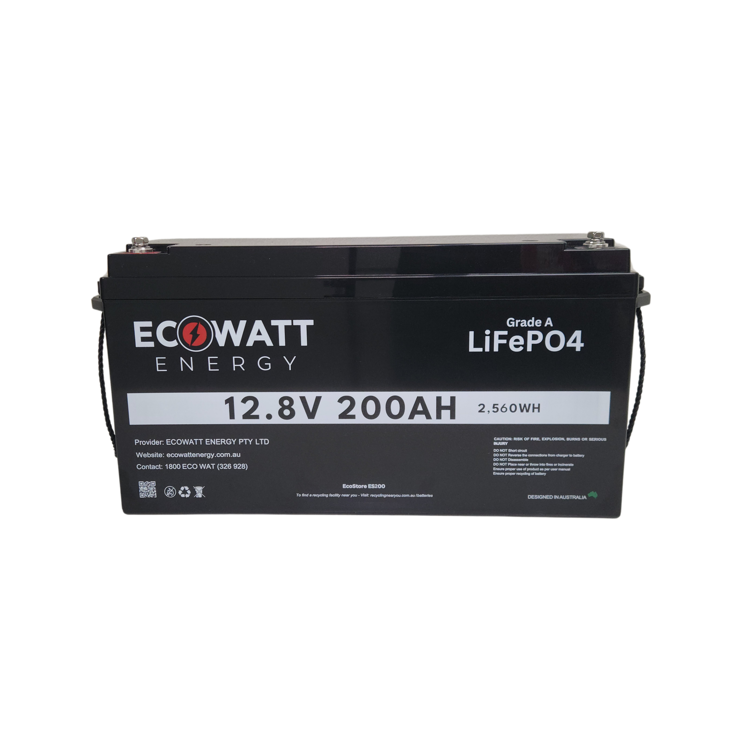 EcoStore 200Ah 12.8V LiFePO4 Battery - (EVE Cells & JBD Bluetooth BMS)